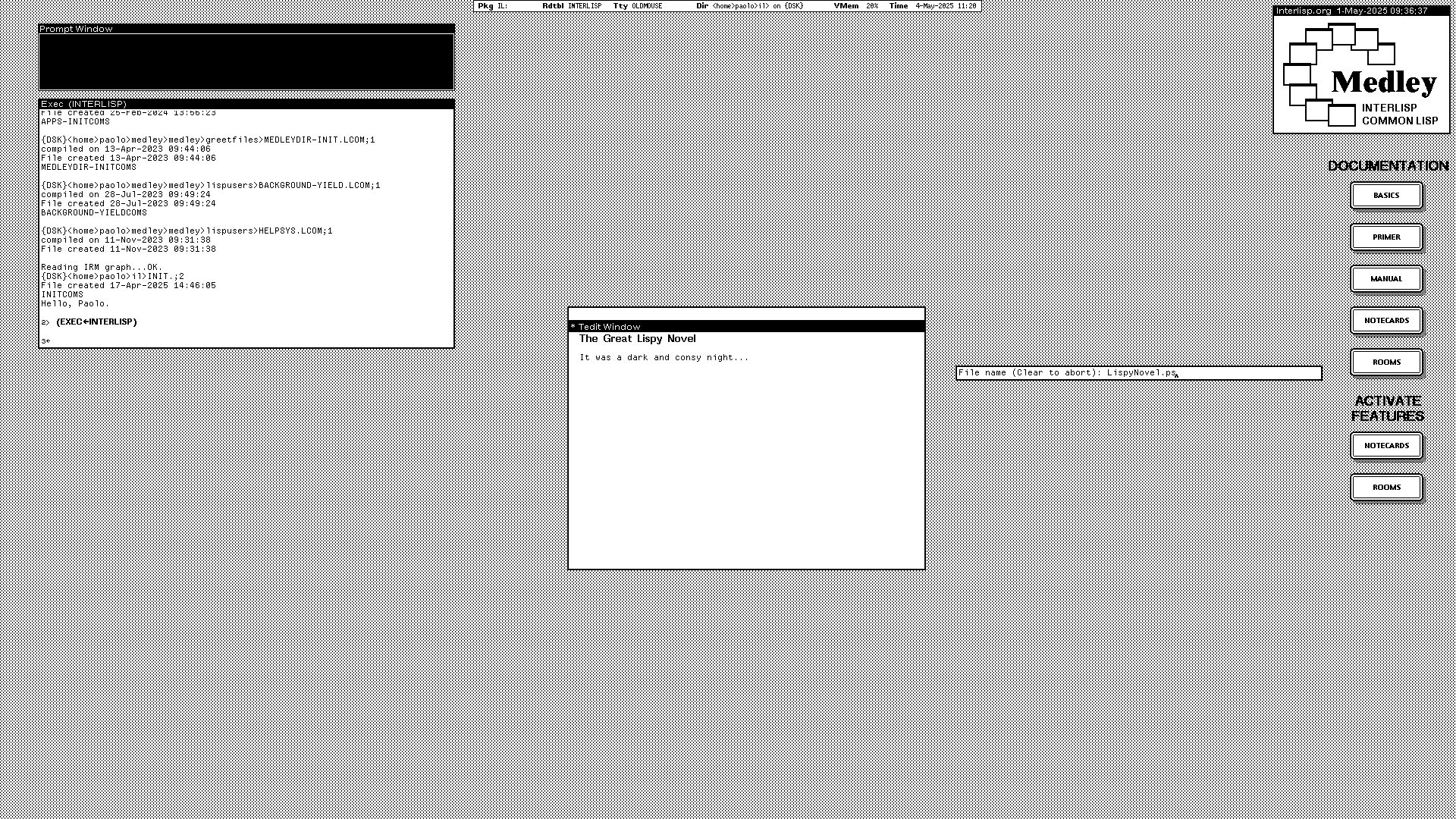 The Medley Interlisp Project (@interlisp@fosstodon.org) - Fosstodon